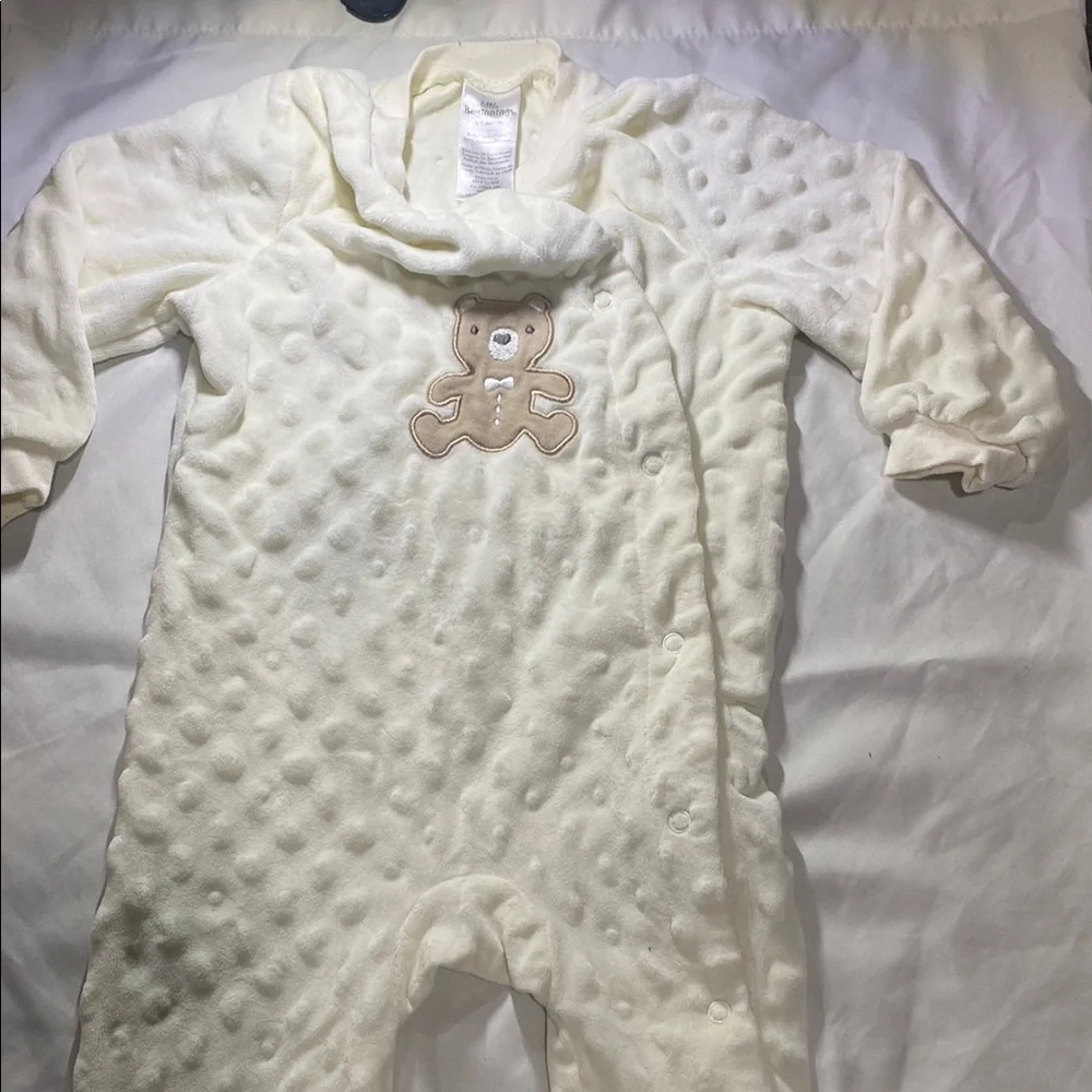 One Pieces | Cream Baby One Piece With Bear Design | Poshmark